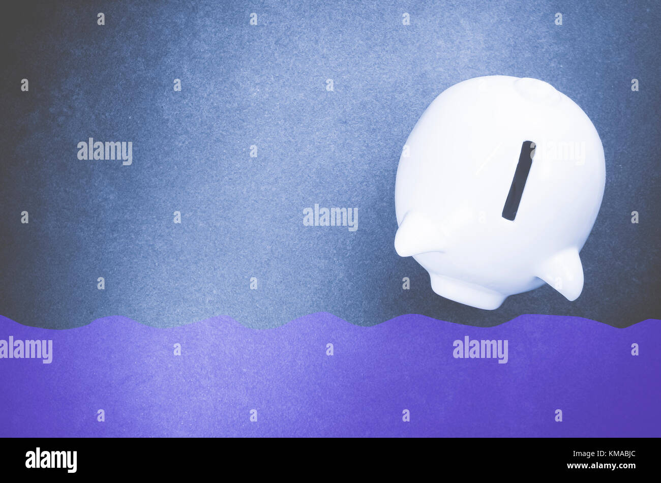 terracotta piggy bank on a stone background - top view - money saving ...