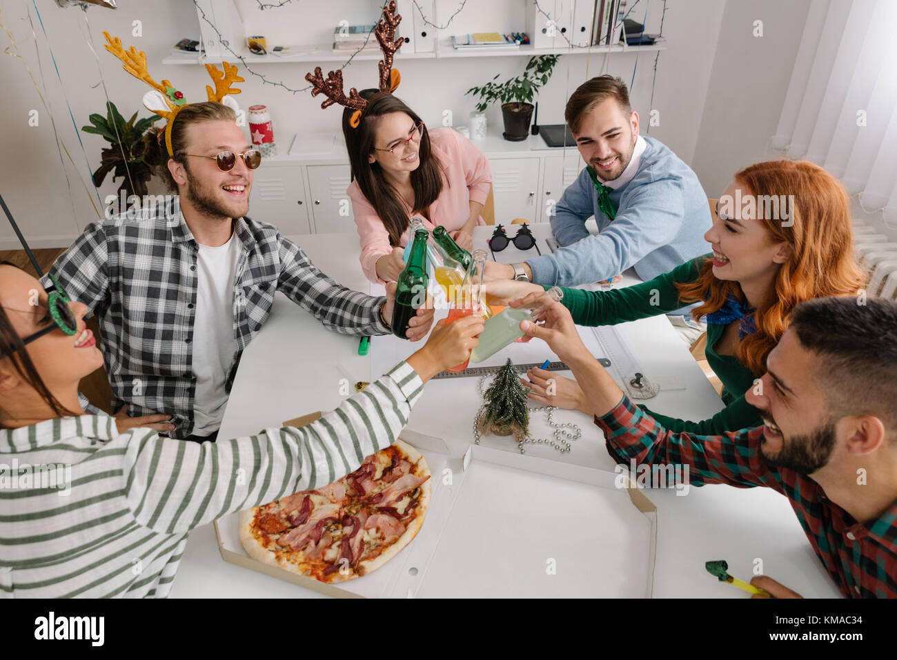 Office party cheers Stock Photo - Alamy