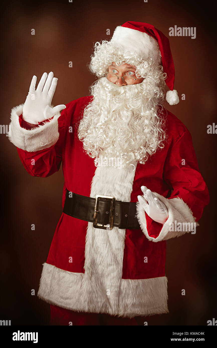 Portrait of Man in Santa Claus Costume Stock Photo - Alamy