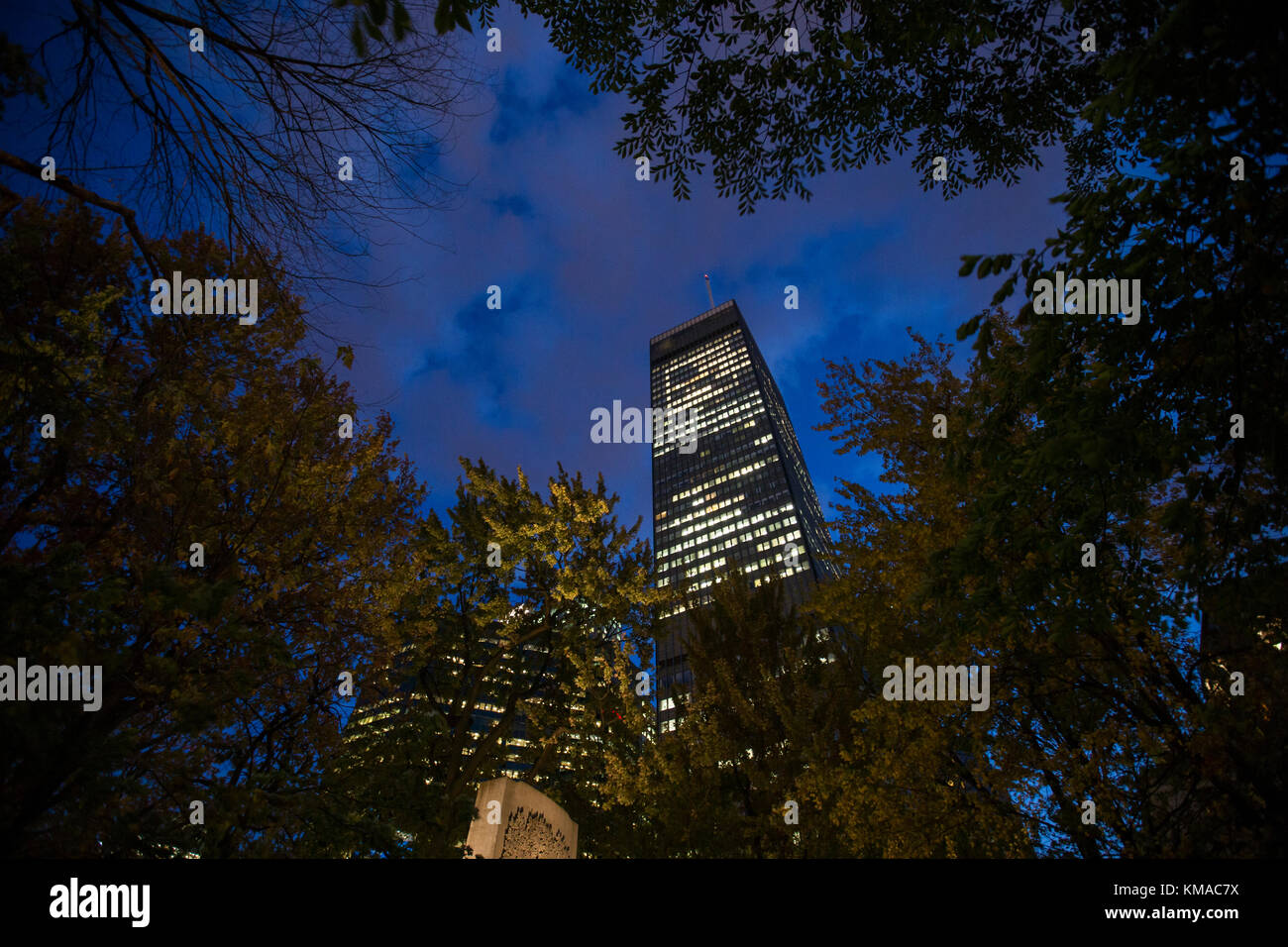 montreal down town blue hour Stock Photo - Alamy