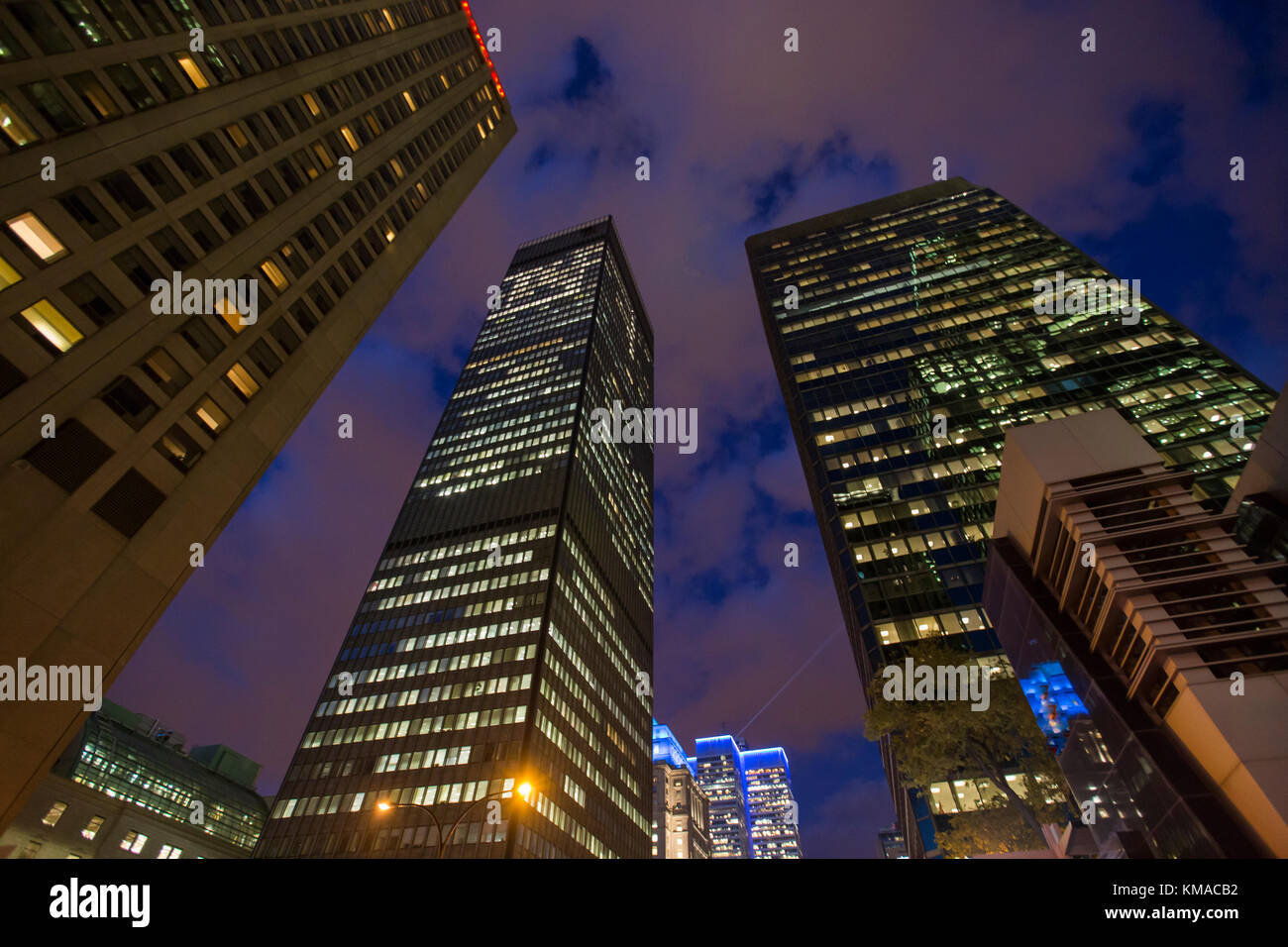 montreal down town blue hour Stock Photo - Alamy