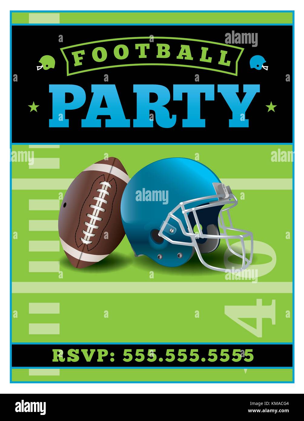 An American football party flyer template illustration. Vector EPS 10 ...