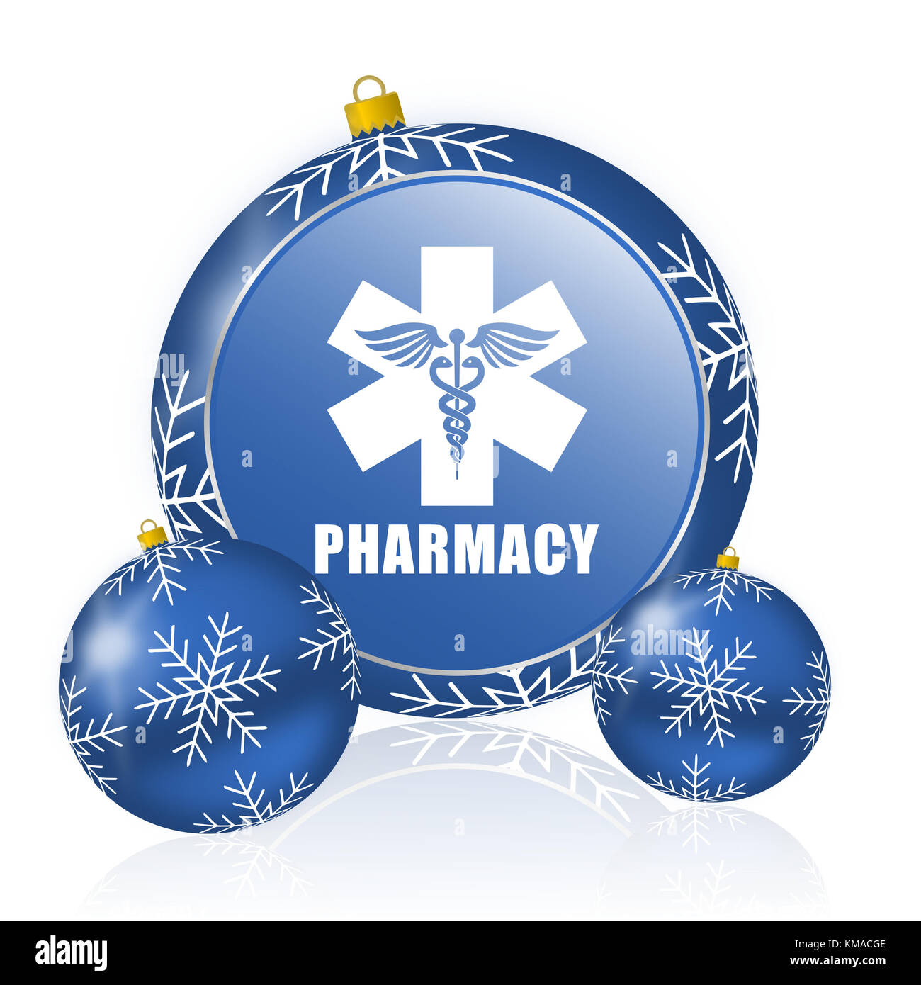 Pharmacy blue christmas balls icon Stock Photo - Alamy