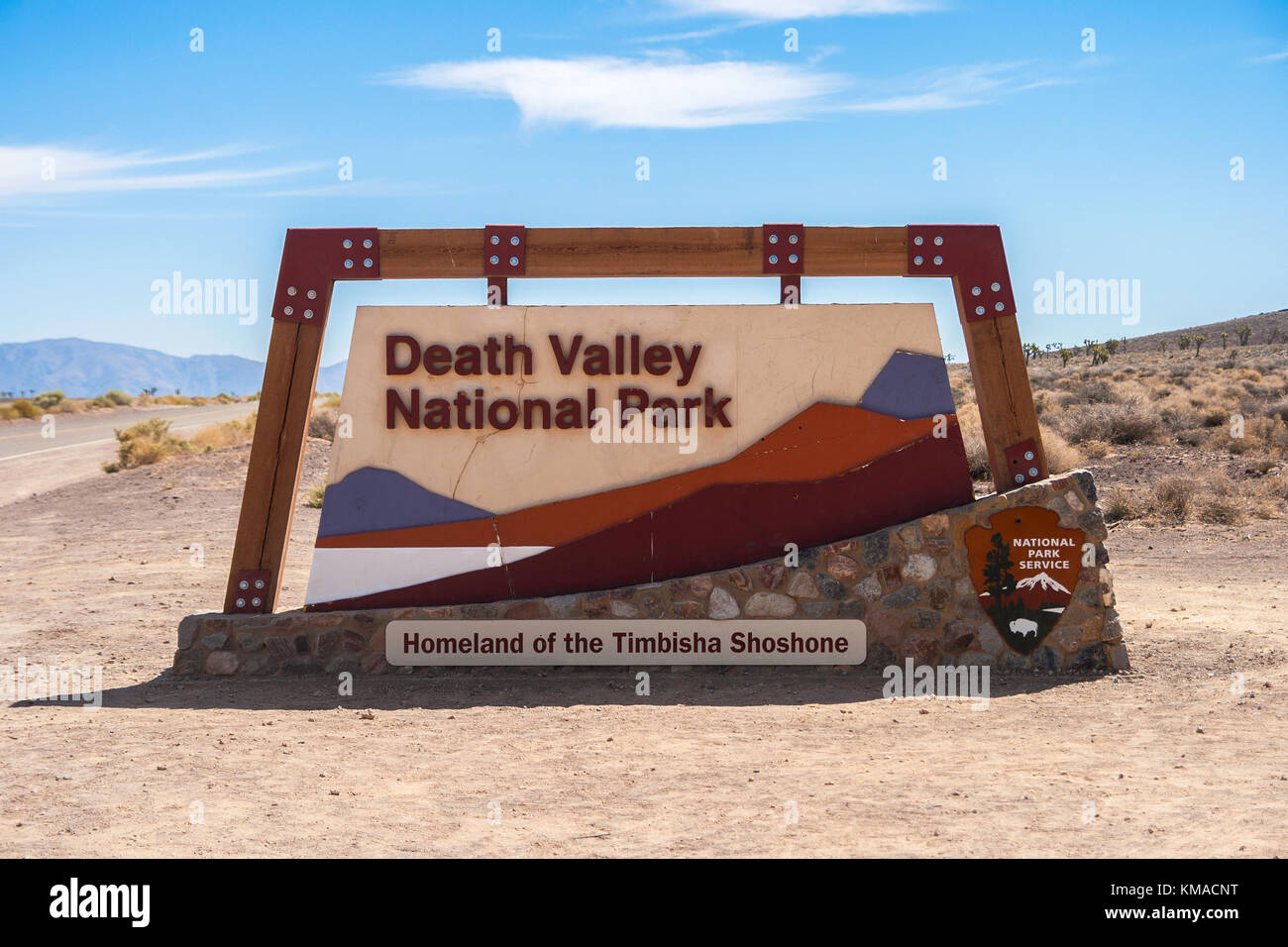 Entrance sign of the Death Valley National Park, California, USA Stock ...