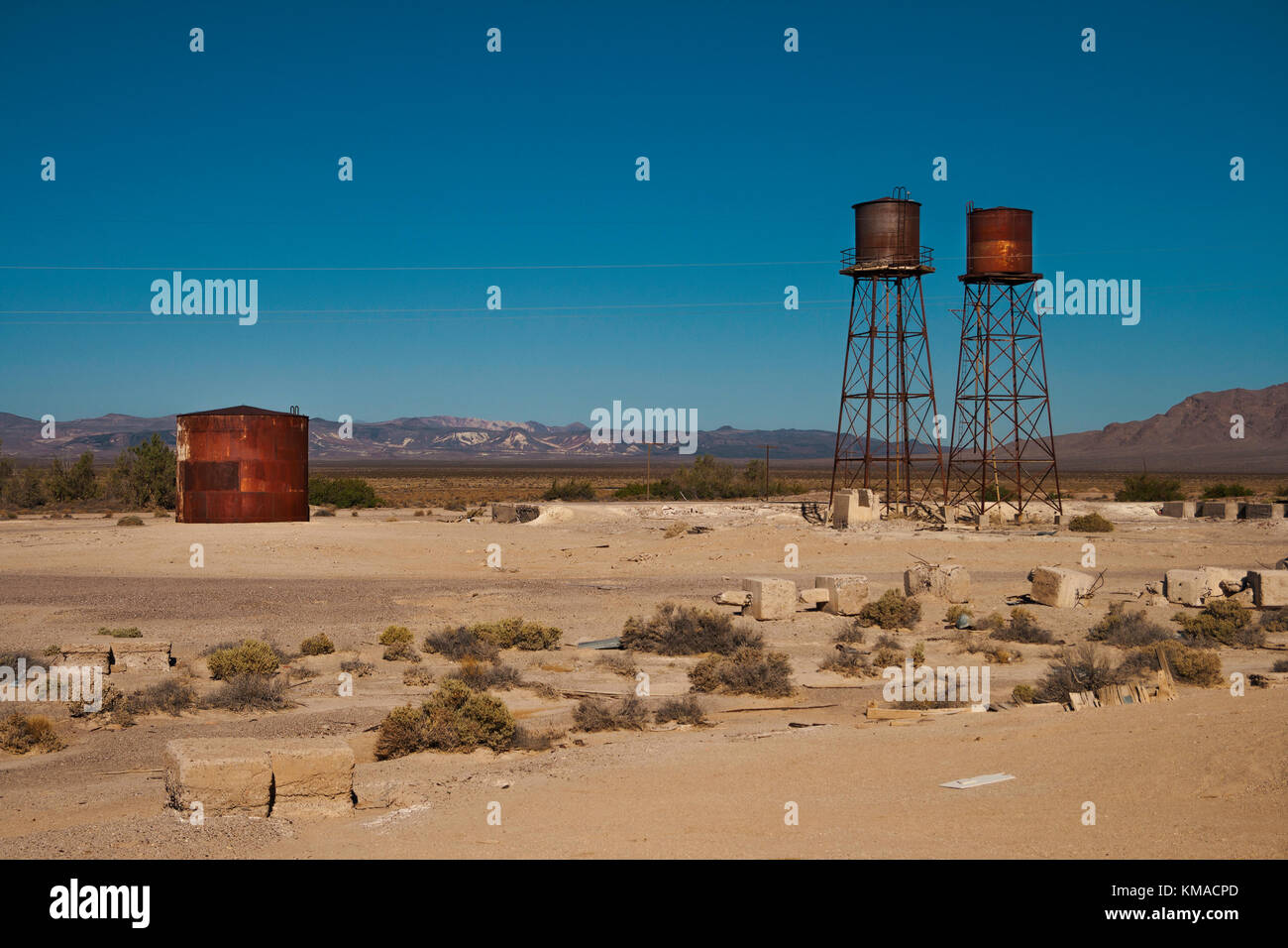 Old and rusty railroad infrastrucure at Death Valley Junction, Death ...