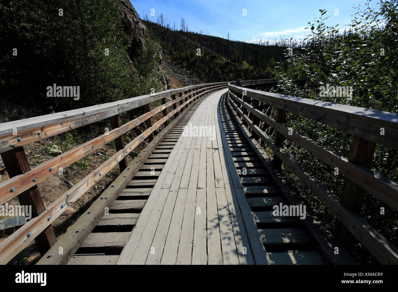 The Myra Canyon Wooden Trestle railway, Kettle Valley Railway, Myra Canyon, Kelowna City ...