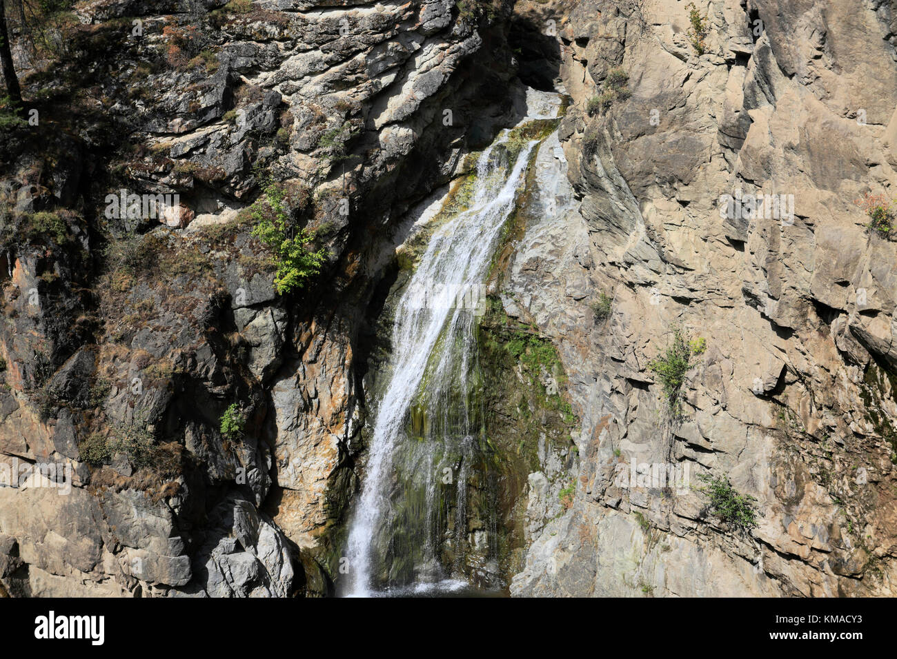 Waterfalls in Shorts Creek, Fintry Provincial Park, near Kelowna City ...