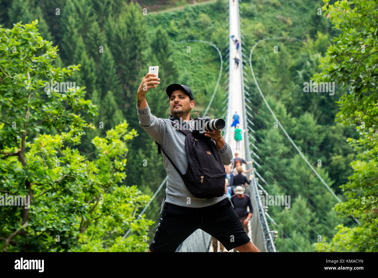 Geierlay footbridge hi-res stock photography and images - Alamy