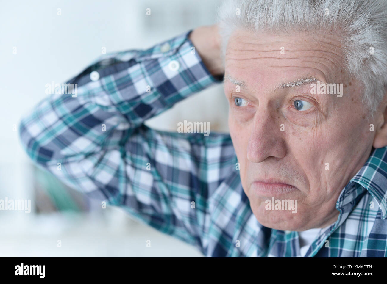 Portrait of Sad senior man Stock Photo - Alamy