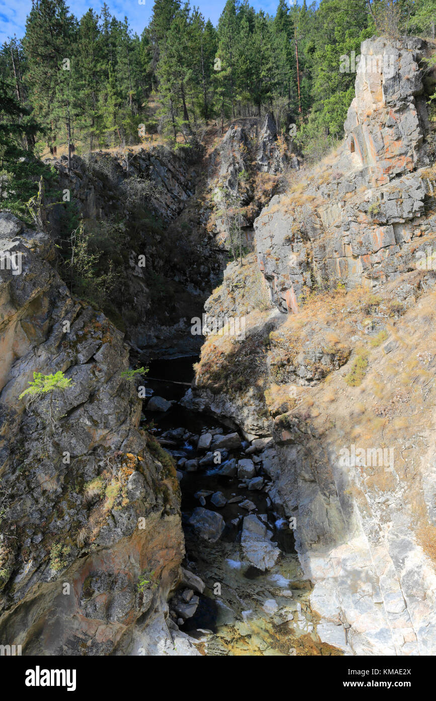 Waterfalls in Shorts Creek, Fintry Provincial Park, near Kelowna City ...