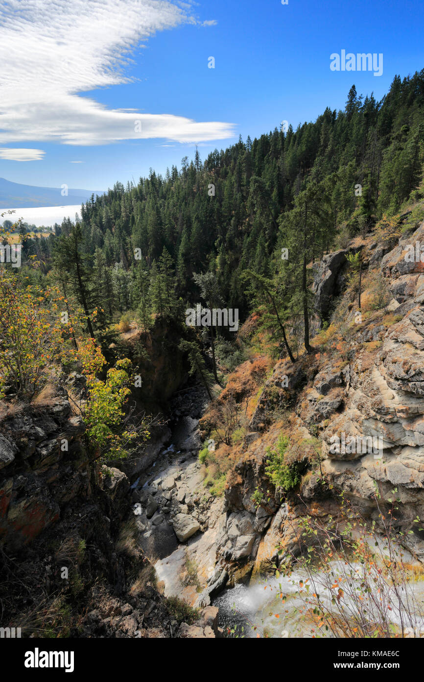 Waterfalls in Shorts Creek, Fintry Provincial Park, near Kelowna City ...