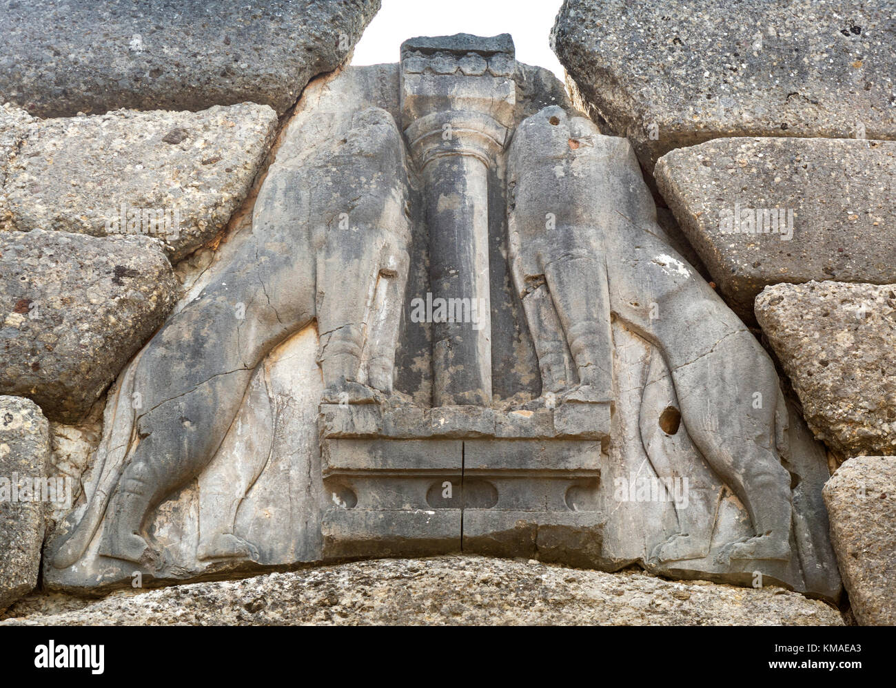 The Lion Gate at Mycenae, Mikines, Peloponnese, Greece Stock Photo - Alamy