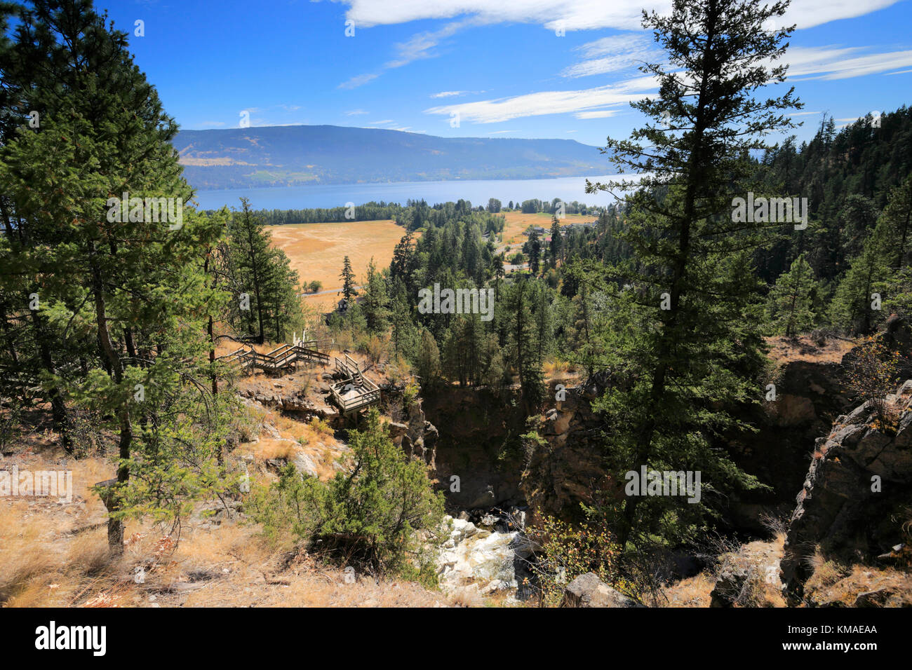 Waterfalls in Shorts Creek, Fintry Provincial Park, near Kelowna City ...