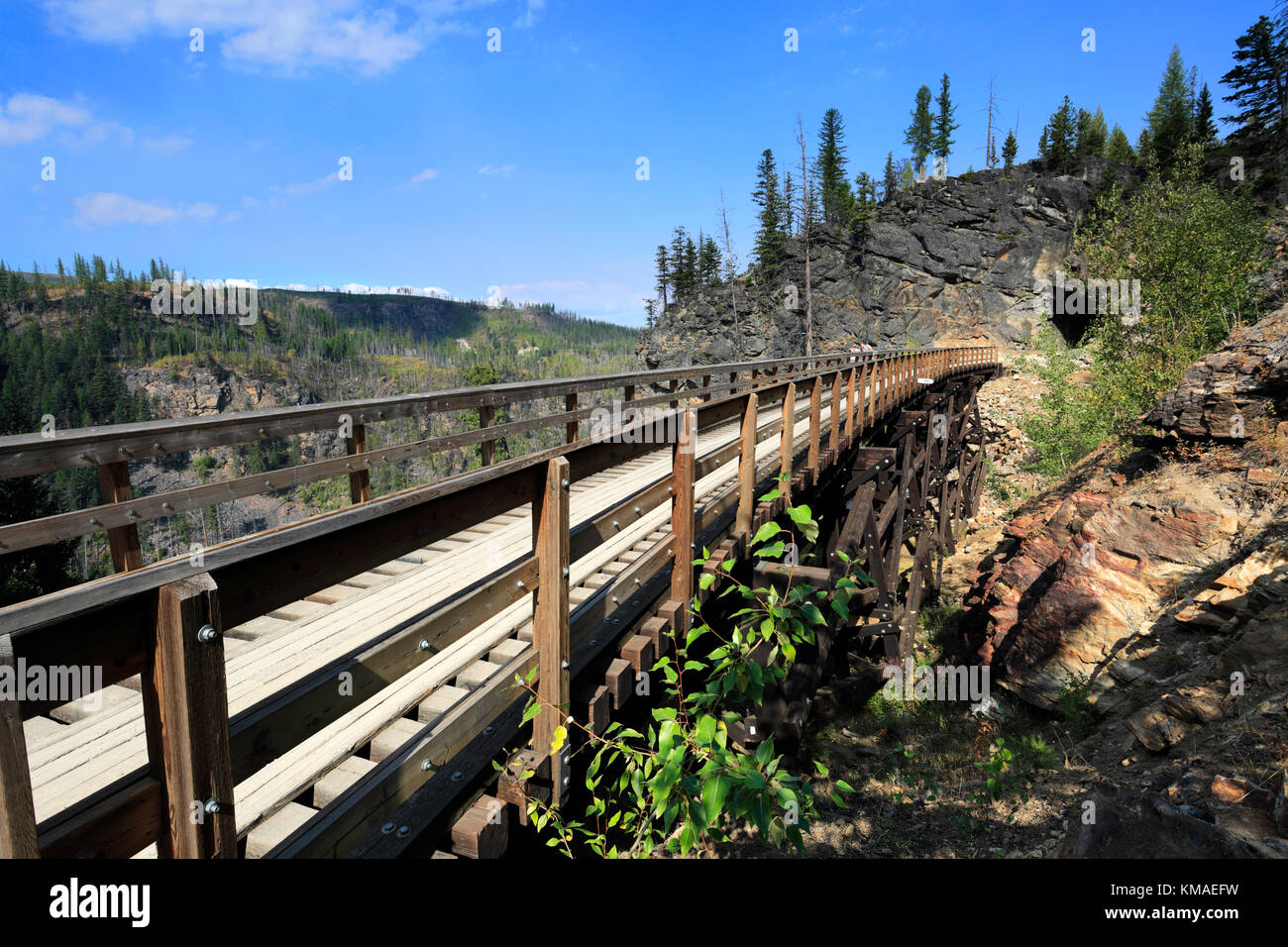 The Myra Canyon Wooden Trestle railway, Kettle Valley Railway, Myra Canyon, Kelowna City ...