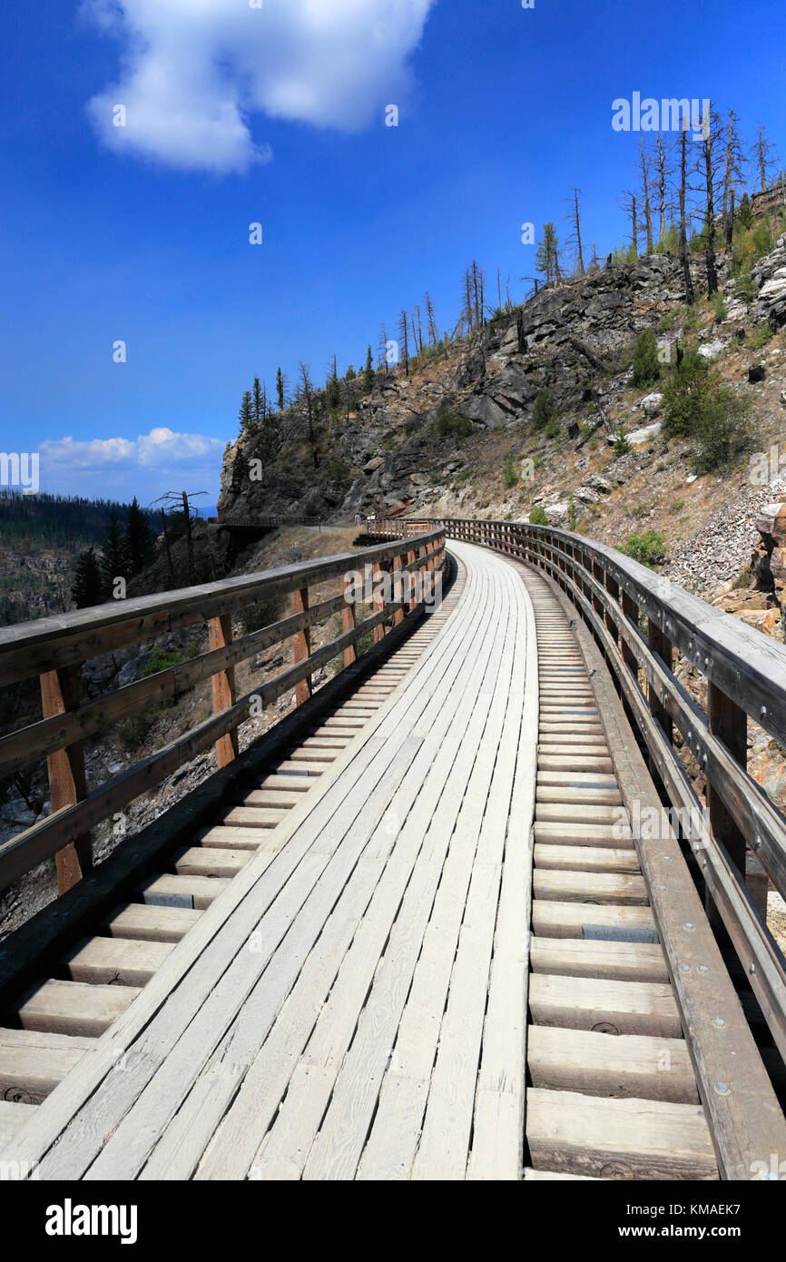 The Myra Canyon Wooden Trestle railway, Kettle Valley Railway, Myra Canyon, Kelowna City ...