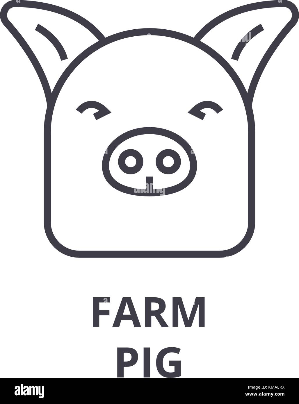 farm pig line icon, outline sign, linear symbol, flat vector ... farm pig line icon, outline sign, linear symbol, flat vector ...