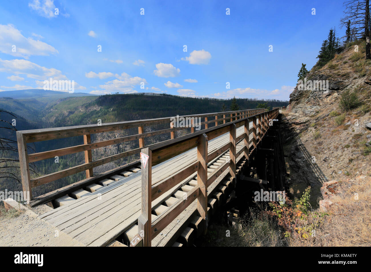 The Myra Canyon Wooden Trestle railway, Kettle Valley Railway, Myra Canyon, Kelowna City ...