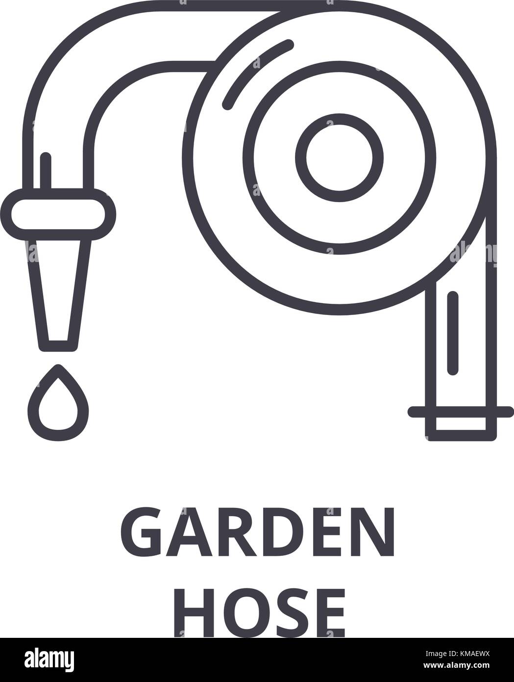 garden hose line icon, outline sign, linear symbol, flat vector ...