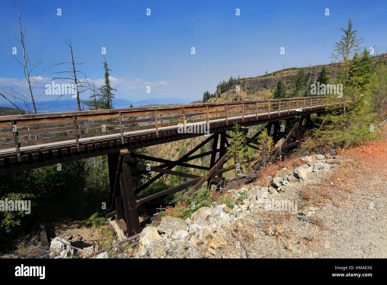 The Myra Canyon Wooden Trestle railway, Kettle Valley Railway, Myra Canyon, Kelowna City ...