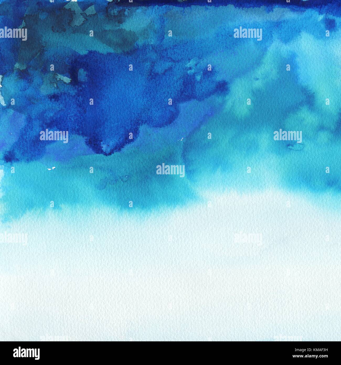 Ocean watercolor hand painting illustration Stock Photo - Alamy