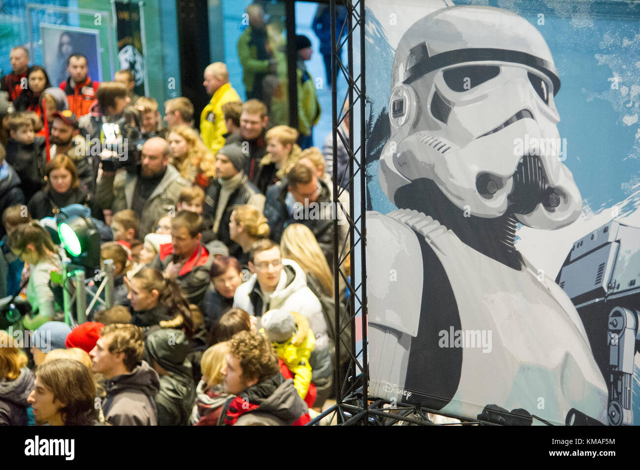Star Wars fans dressed as stormtroopers during a Star Wars fans meeting ...