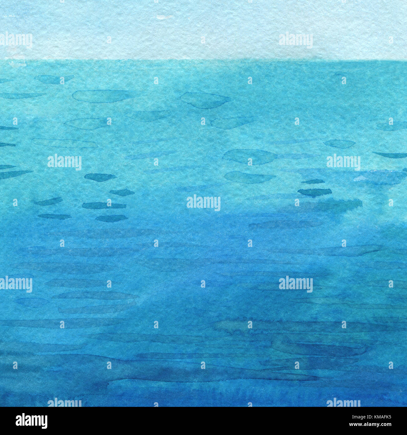Ocean watercolor hand painting illustration Stock Photo - Alamy