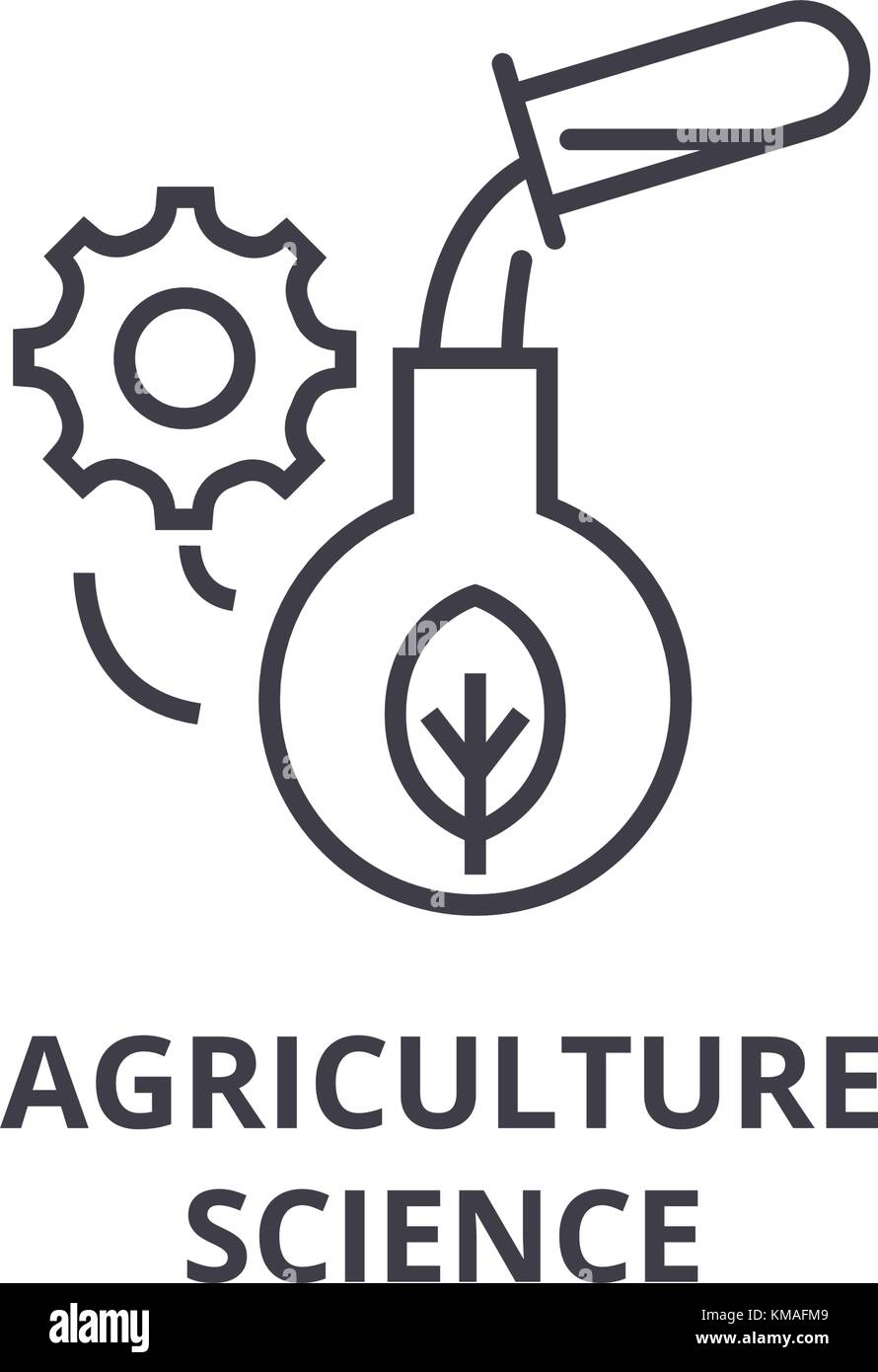agriculture science line icon, outline sign, linear symbol, vector ...