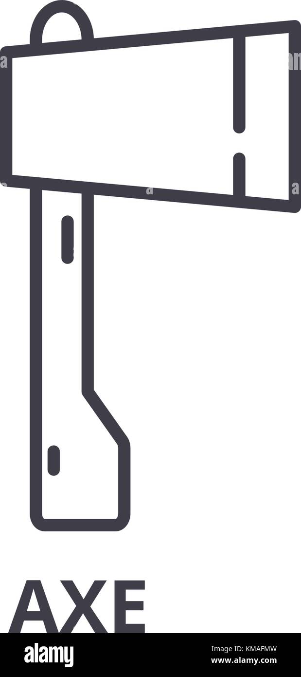 axe line icon, outline sign, linear symbol, vector, flat illustration ...