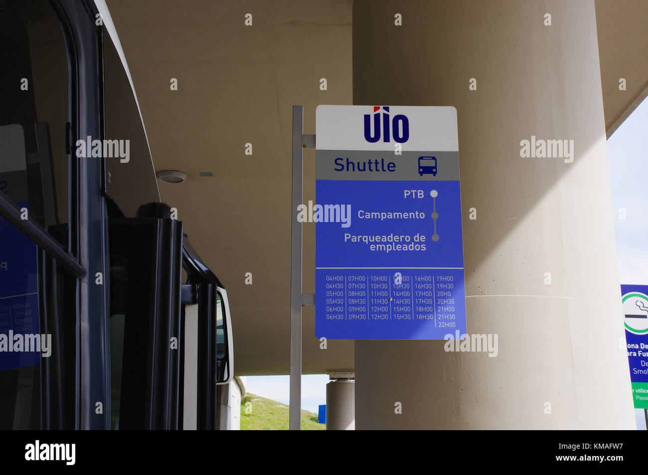 Quito, Ecuador - November 23 2017: Outdoor view of informative sign in ...