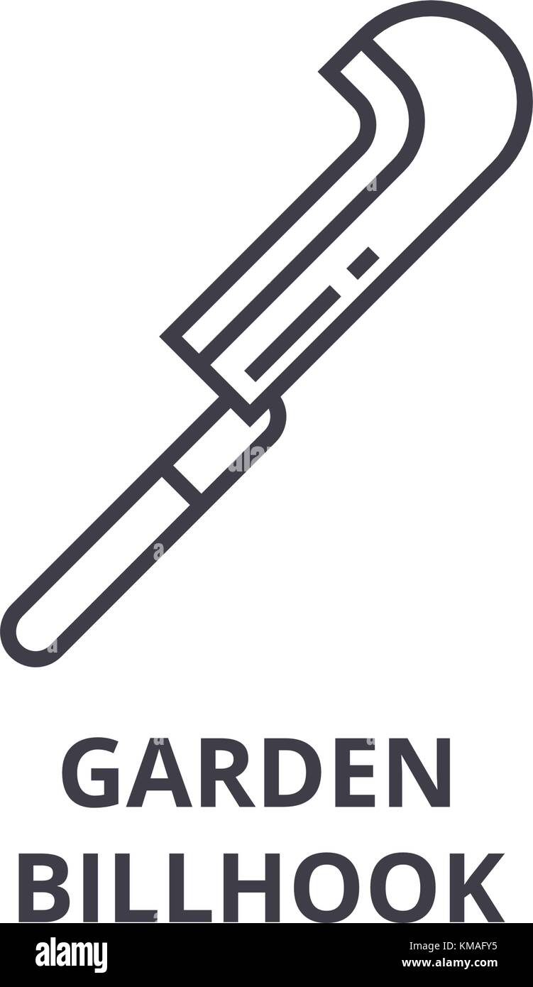 garden billhook line icon, outline sign, linear symbol, vector, flat illustration Stock Vector ...
