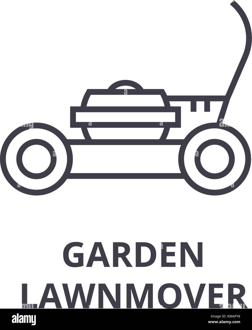 garden lawnmover line icon, outline sign, linear symbol, vector, flat ...