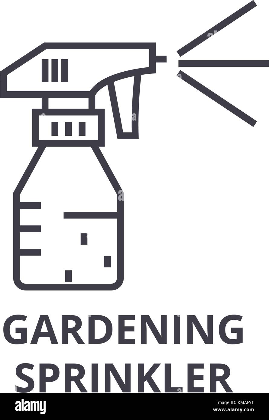 gardening sprinkler line icon, outline sign, linear symbol, vector ...