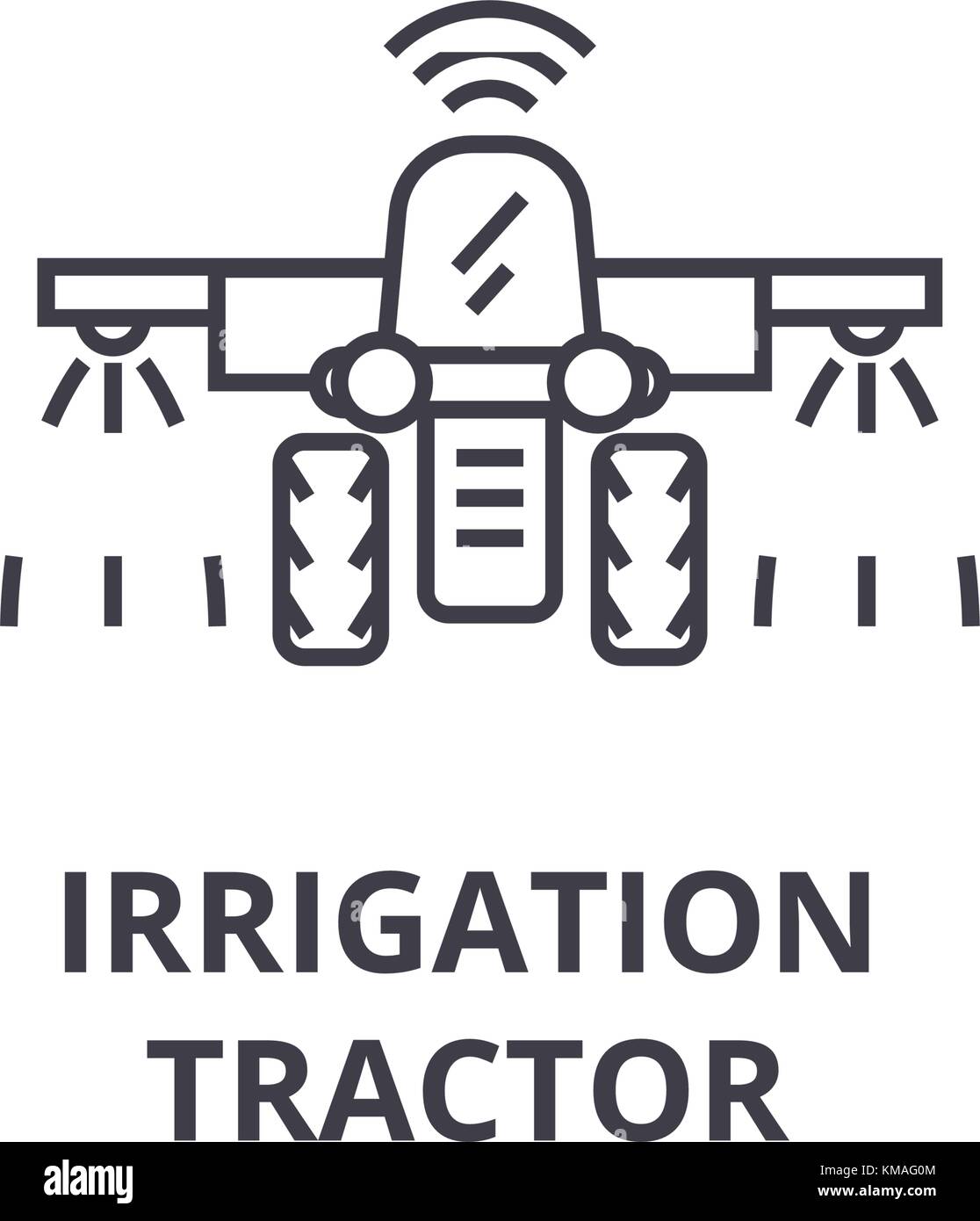 irrigation tractor line icon, outline sign, linear symbol, vector, flat ... irrigation tractor line icon, outline sign, linear symbol, vector, flat ...