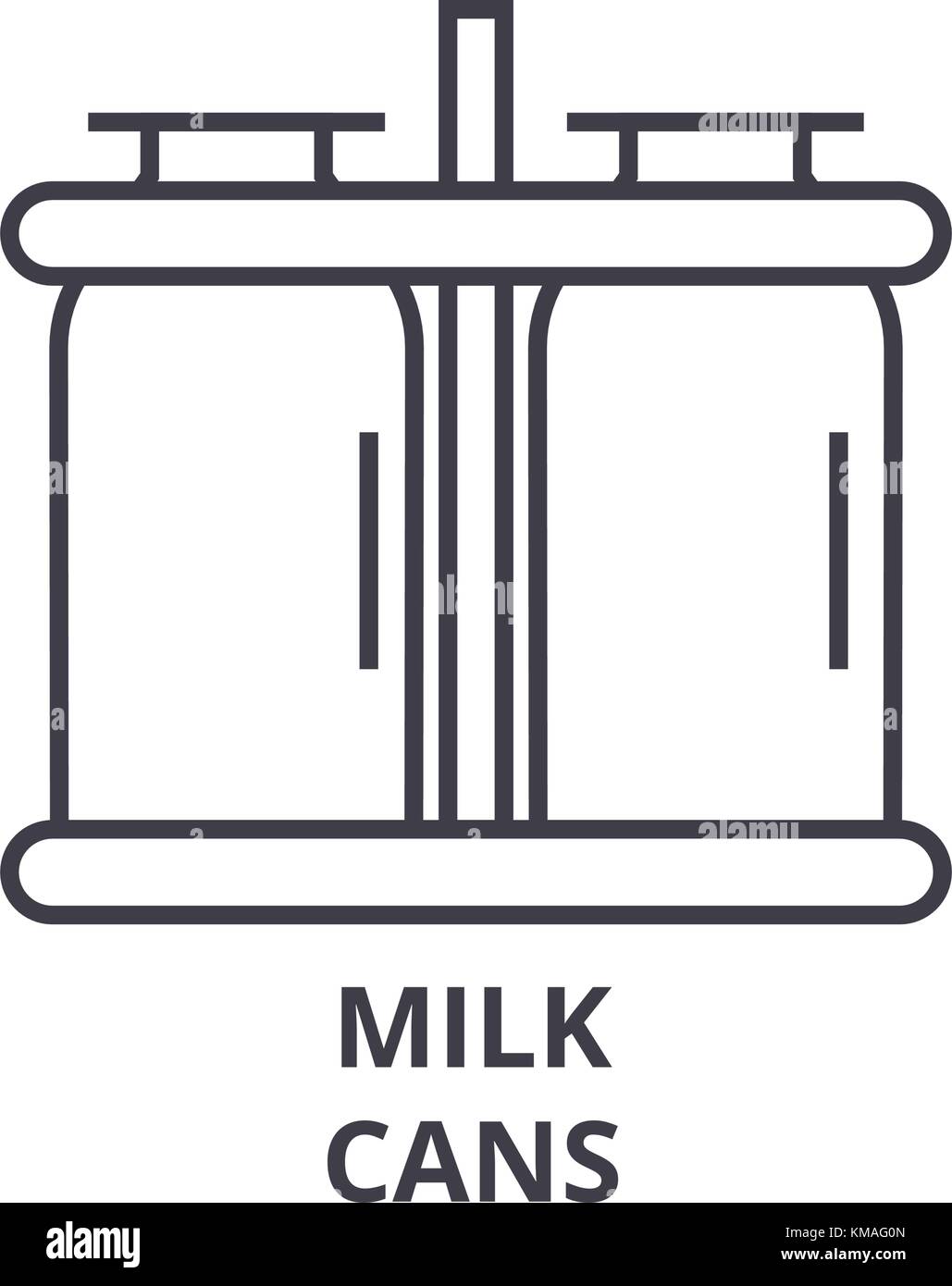 milk cans line icon, outline sign, linear symbol, vector, flat ...
