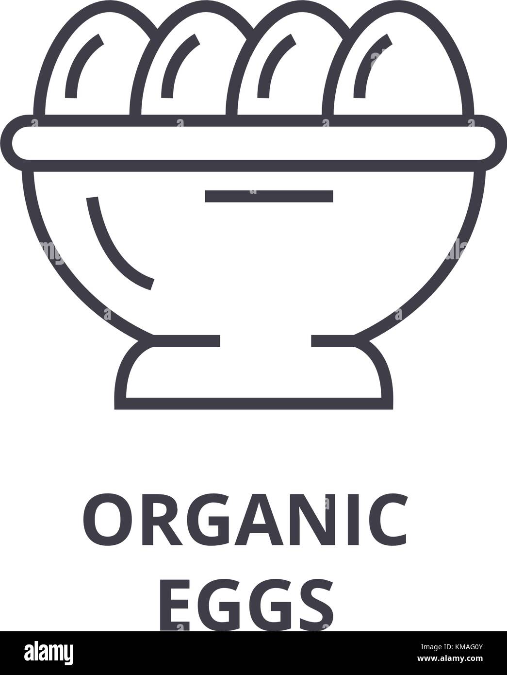 organic eggs line icon, outline sign, linear symbol, vector, flat ...