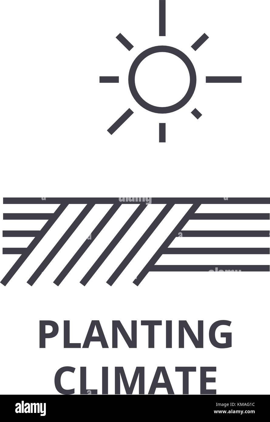 planting climate line icon, outline sign, linear symbol, vector, flat ...