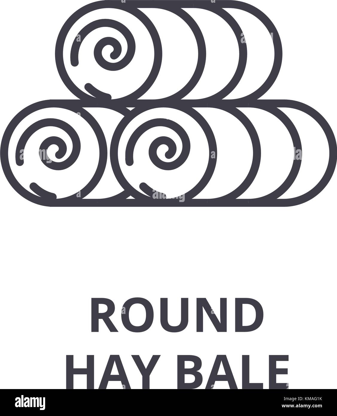 round hay bale line icon, outline sign, linear symbol, vector, flat illustration Stock Vector ...