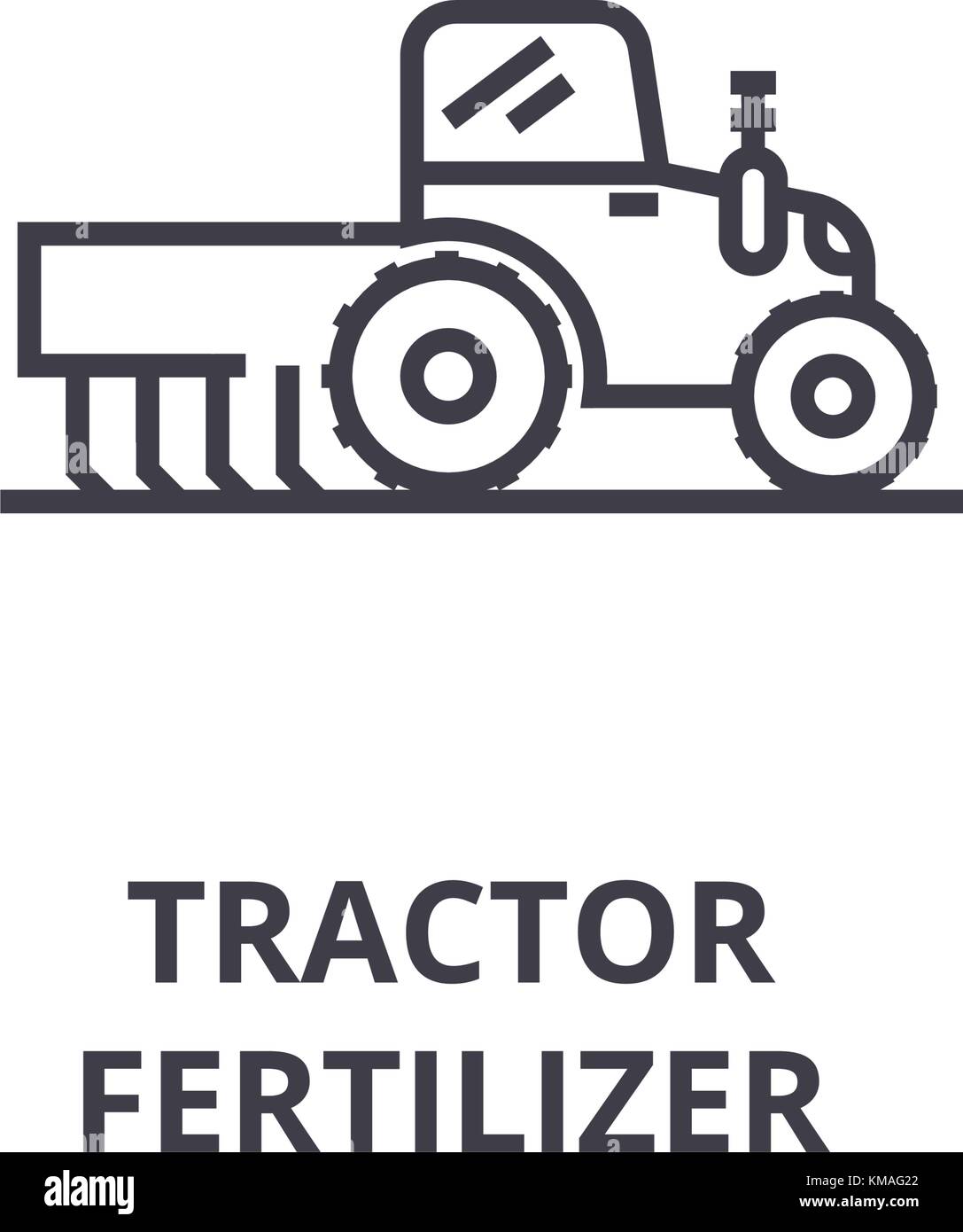 tractor fertilizer line icon, outline sign, linear symbol, vector, flat ...