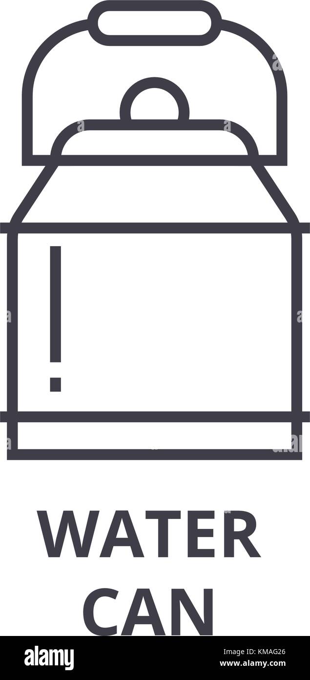 water can line icon, outline sign, linear symbol, vector, flat ...