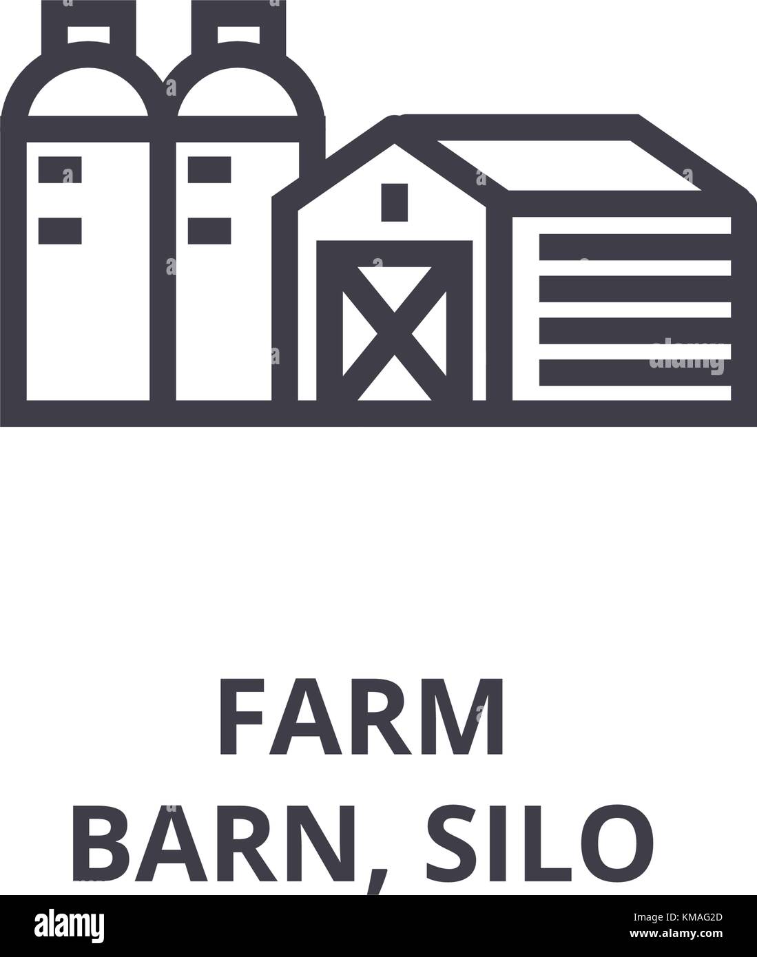 Old grain silos and field Stock Vector Images - Alamy