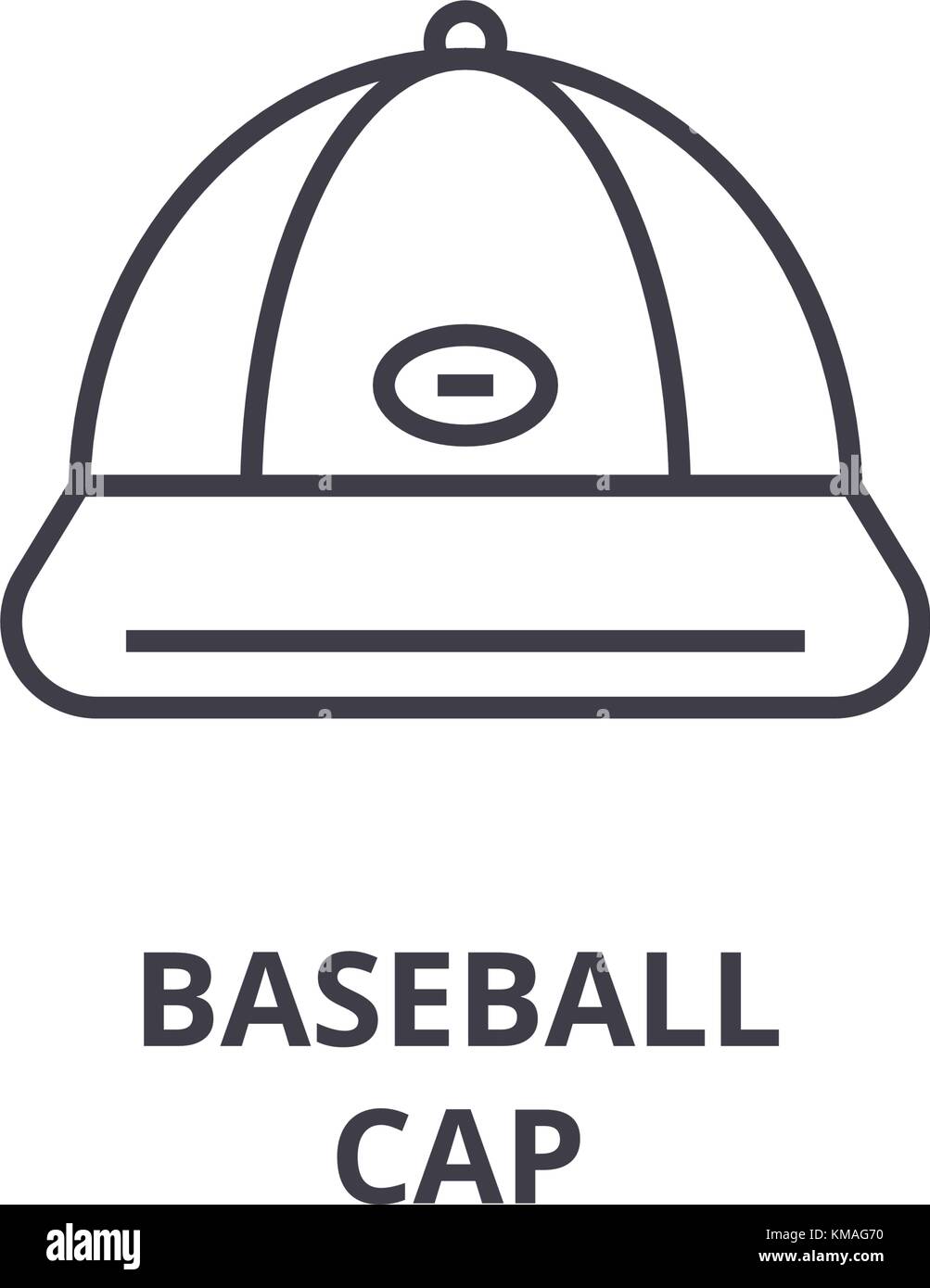 baseball cap line icon, outline sign, linear symbol, vector, flat ...