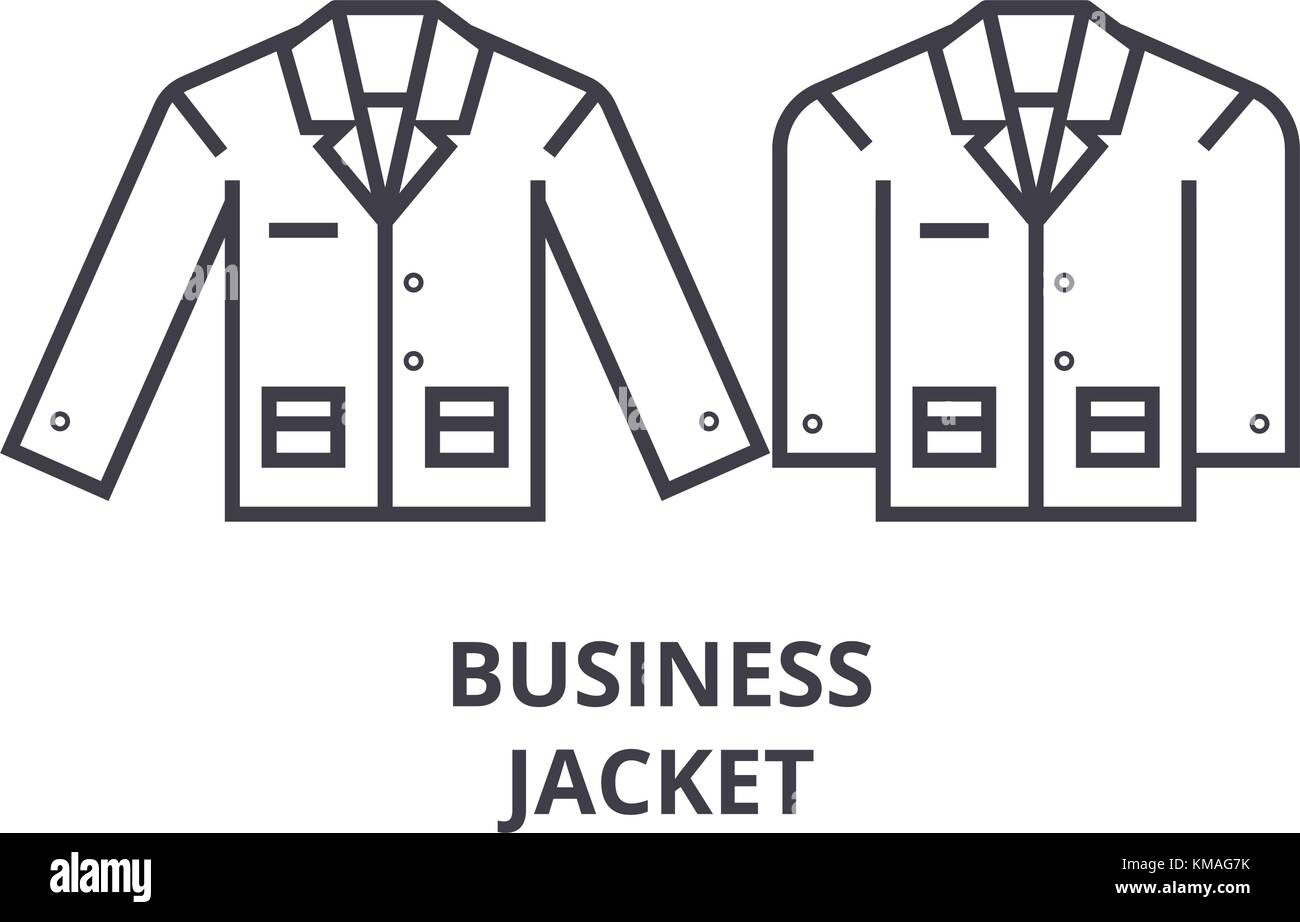 business jacket line icon, outline sign, linear symbol, vector, flat ...