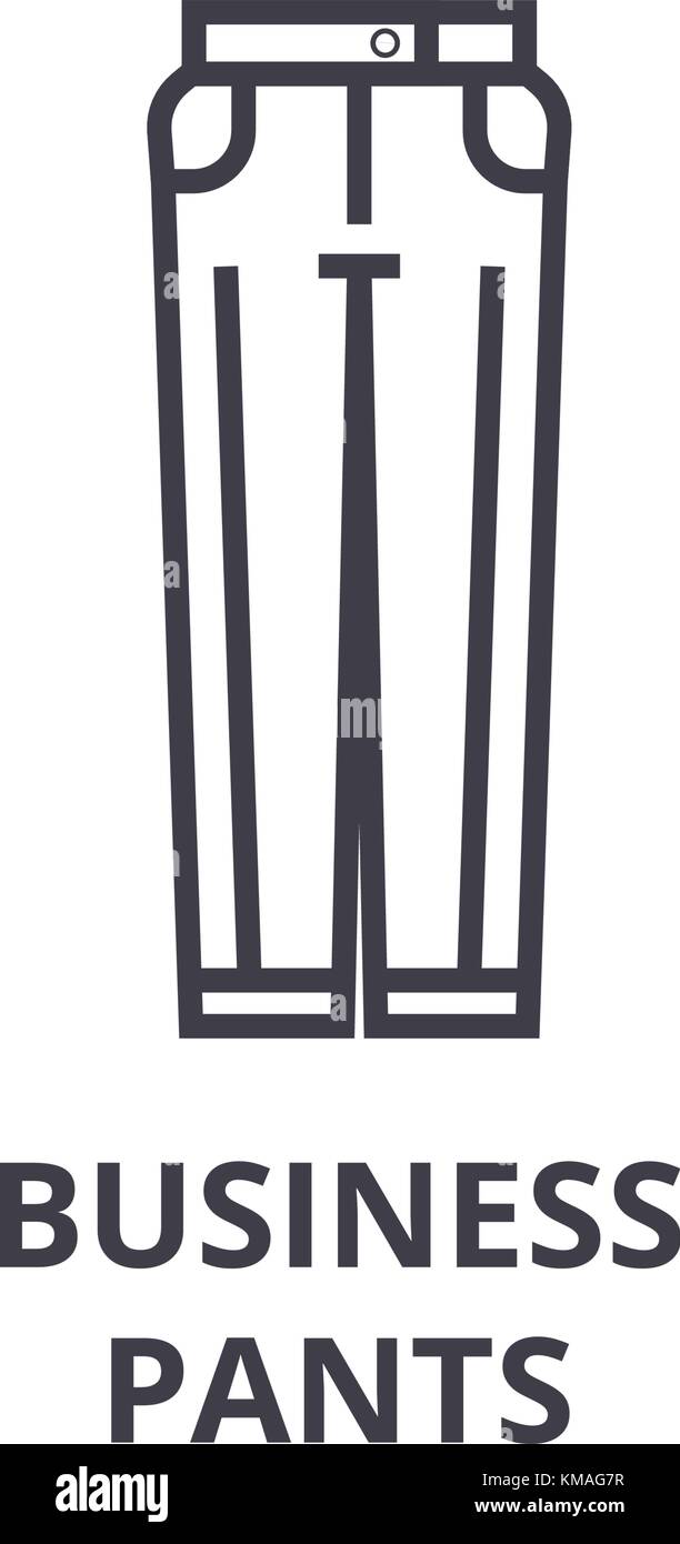 business pants line icon, outline sign, linear symbol, vector, flat ...