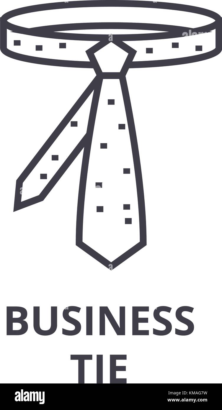 business tie line icon, outline sign, linear symbol, vector, flat ...