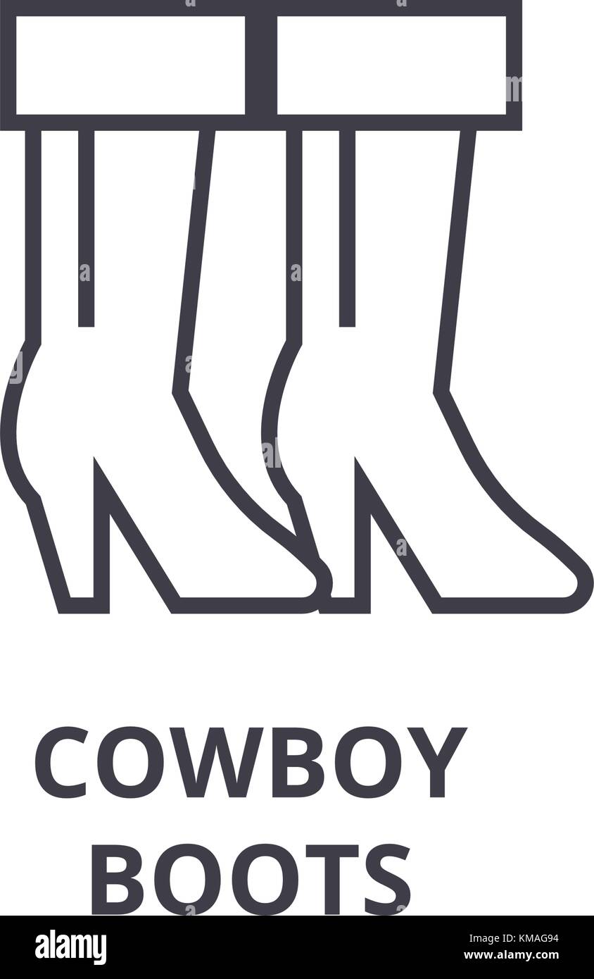 cowboy boots line icon, outline sign, linear symbol, vector, flat ...