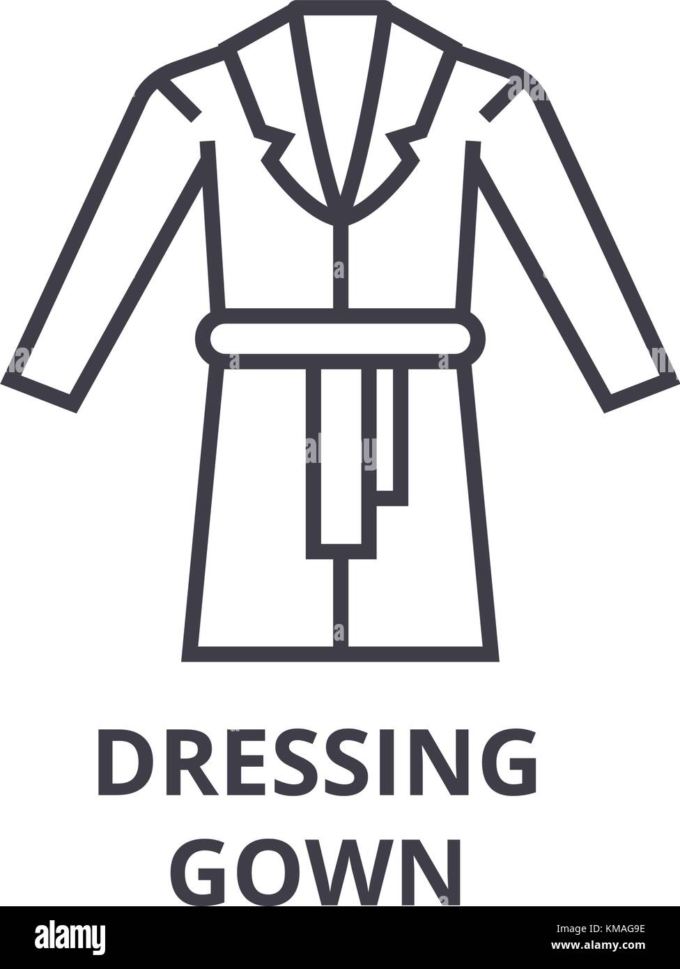 dressing gown line icon, outline sign, linear symbol, vector, flat ...