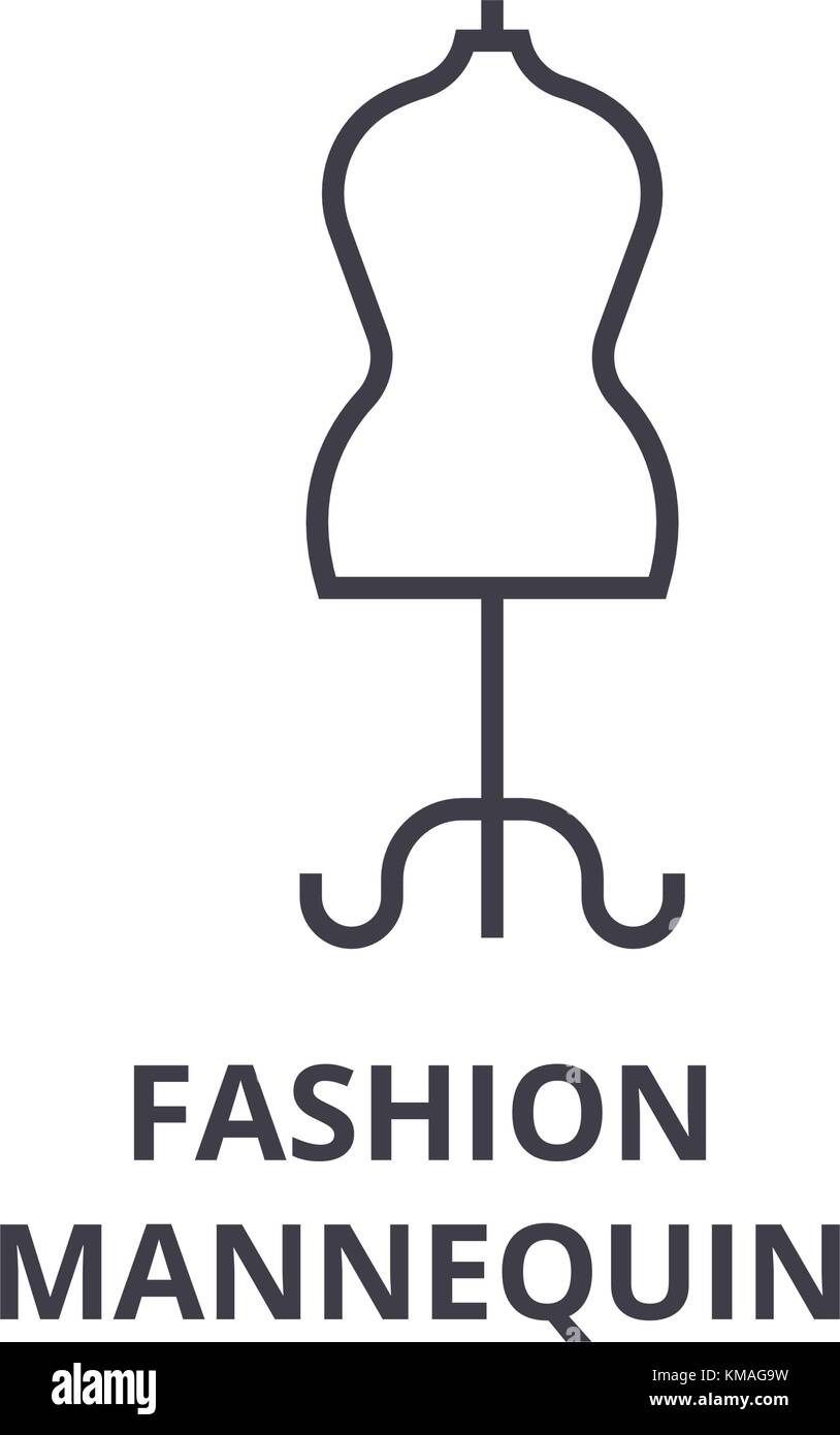 fashion mannequin line icon, outline sign, linear symbol, vector, flat ...