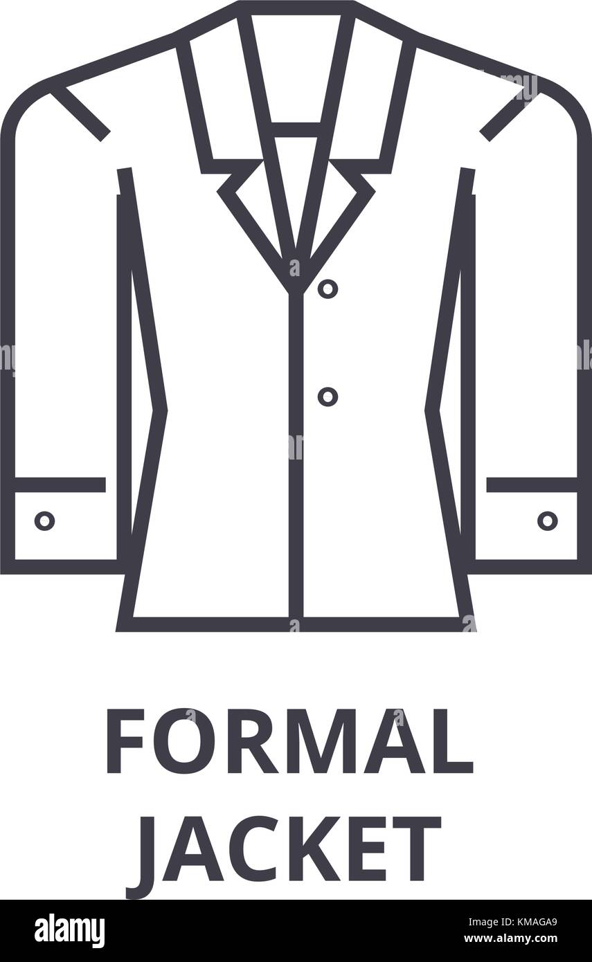 formal jacket line icon, outline sign, linear symbol, vector, flat ...