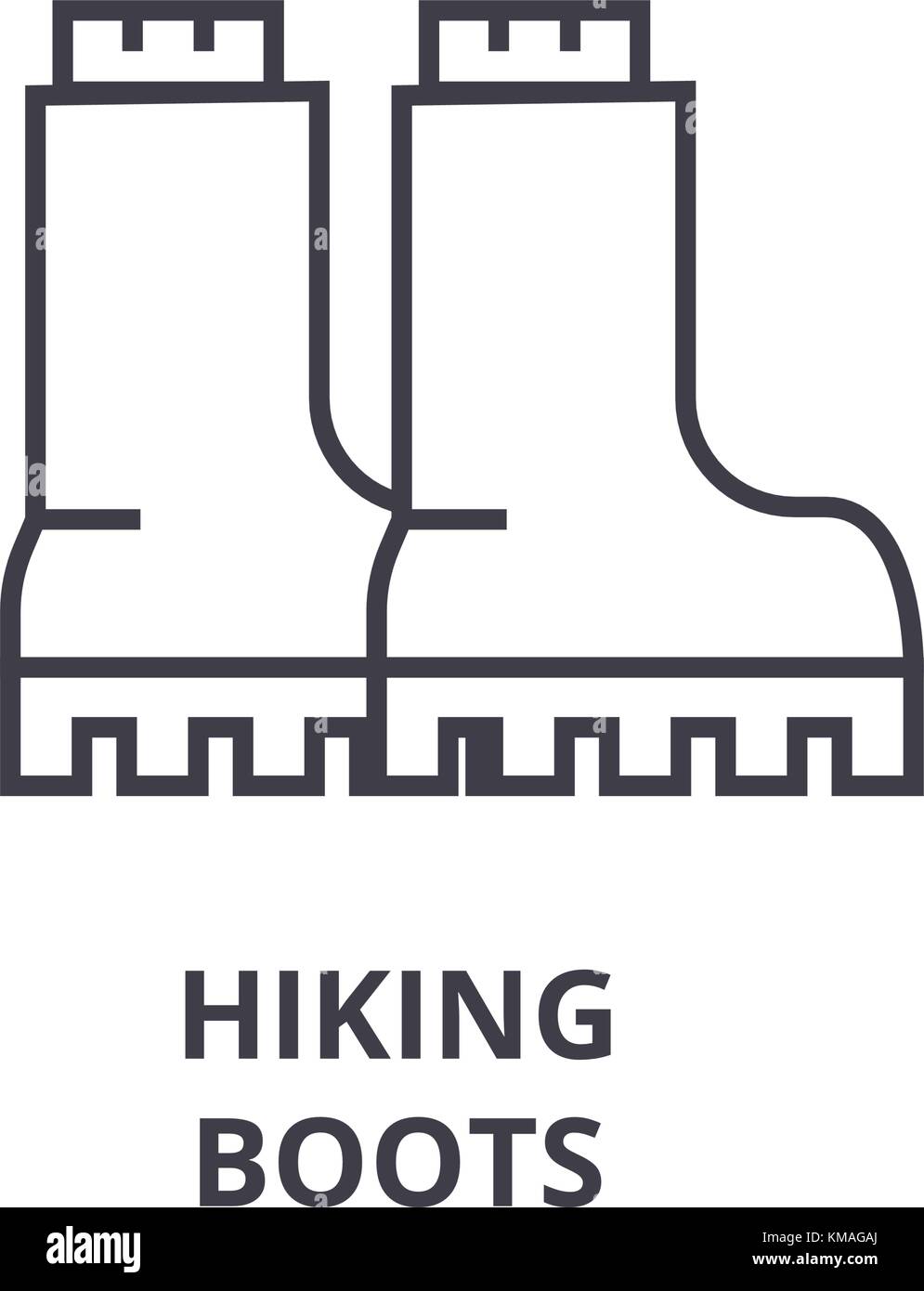 hiking boots line icon, outline sign, linear symbol, vector, flat ...