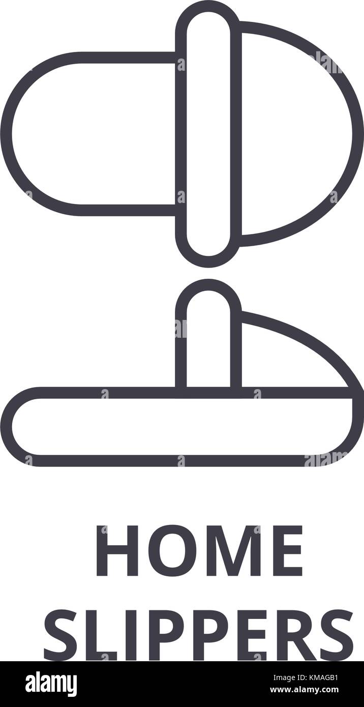 home slippers line icon, outline sign, linear symbol, vector, flat ...
